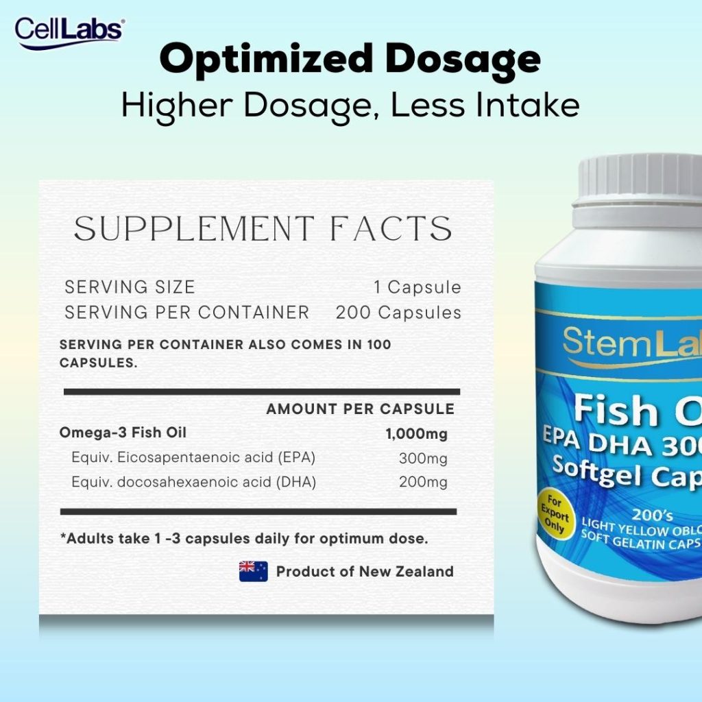 StemLabs Omega 3 Fish Oil Double Strength – Daily Supplement - CellLabs